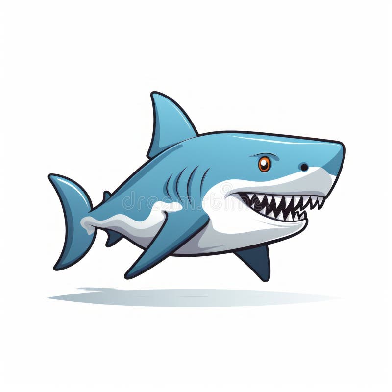 Cartoon Shark Illustration: Precise, Sharp, and Realistic 2d Animation ...