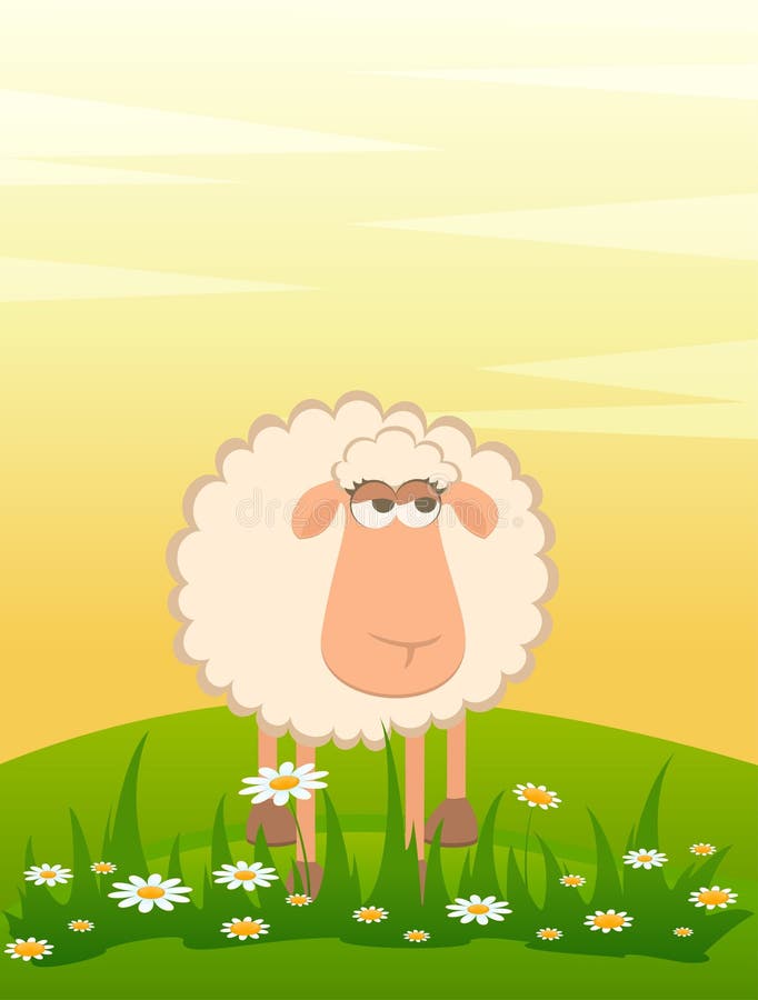 Cartoon Smiling Sheep after a Fence Stock Vector - Illustration of ...
