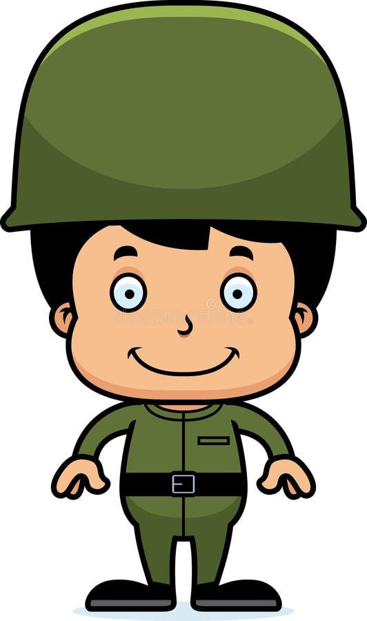 Cartoon Smiling Soldier Boy Stock Vector - Illustration of cartoon ...