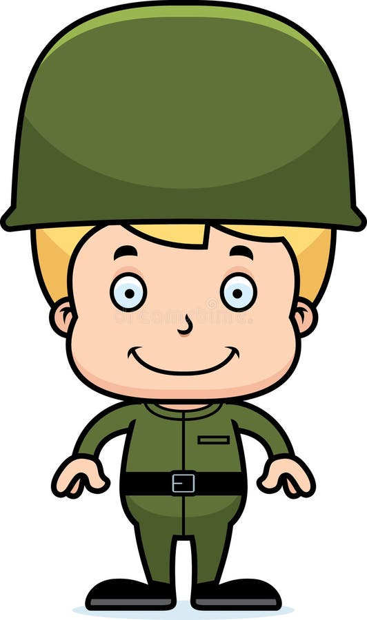 Cartoon Smiling Soldier Boy Stock Vector - Illustration of clip, child ...
