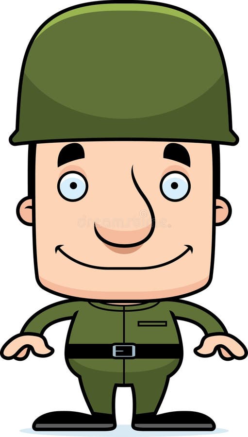 Cartoon Smiling Soldier Man Stock Vector - Illustration of person, army ...