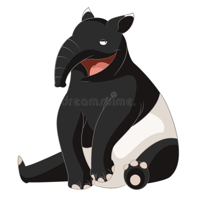 Cartoon tapir stock vector. Illustration of view, grinning - 18457304