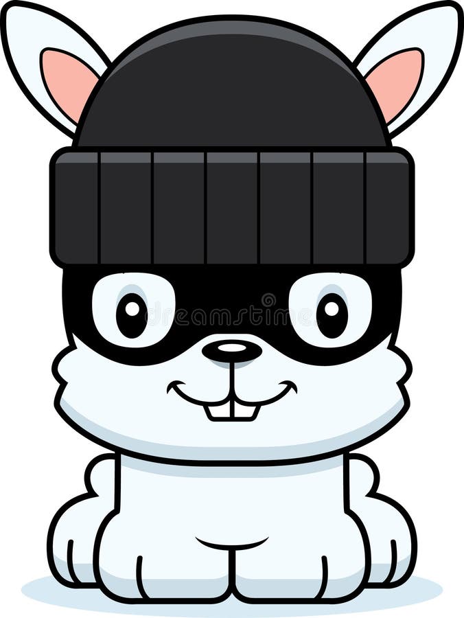 Cartoon Smiling Thief Bunny Stock Vector - Illustration of clip ...