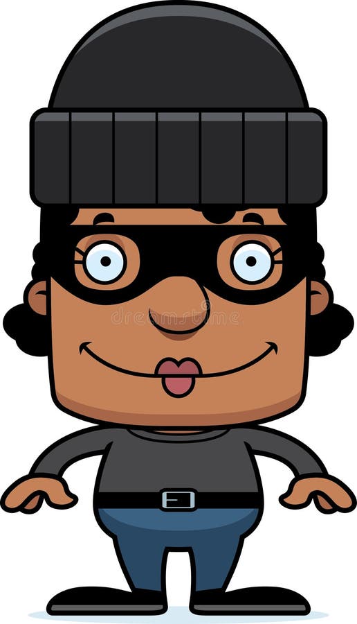 Cartoon Smiling Thief Woman Stock Vector - Illustration of woman ...