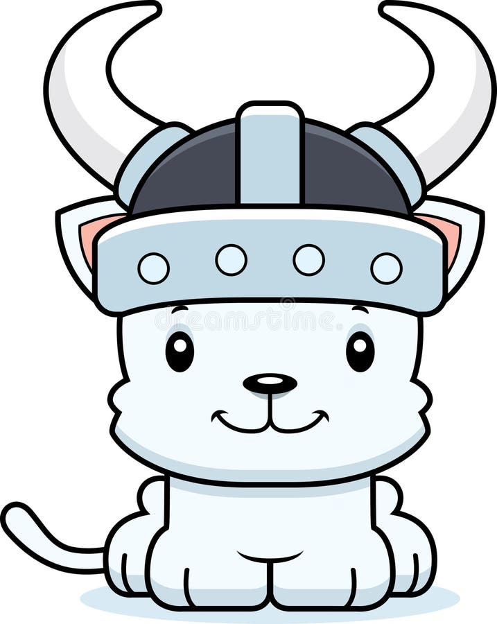 Cartoon Smiling Viking Kitten Stock Vector - Illustration of kitten ...