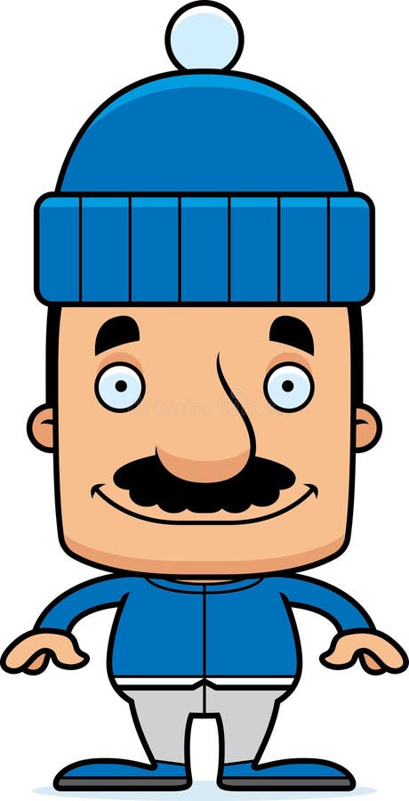 Cartoon Smiling Winter Man stock vector. Illustration of graphic - 55343524