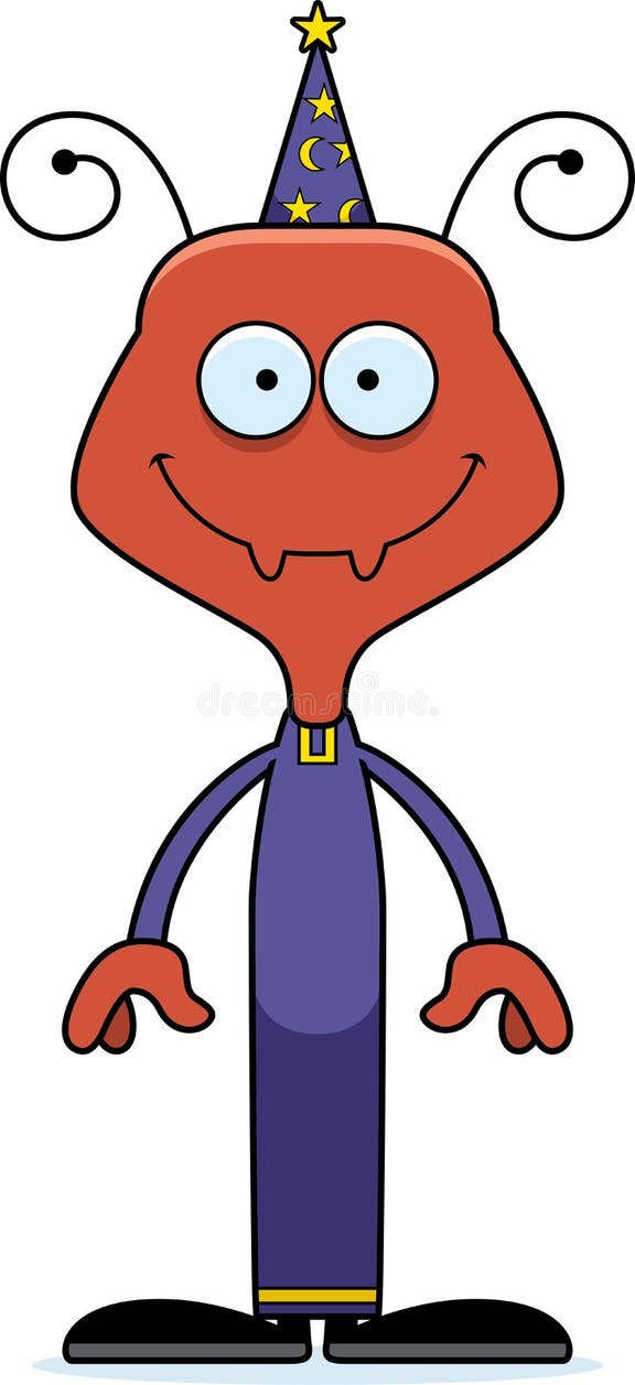 Cartoon Smiling Wizard Ant stock vector. Illustration of clipart - 55429797