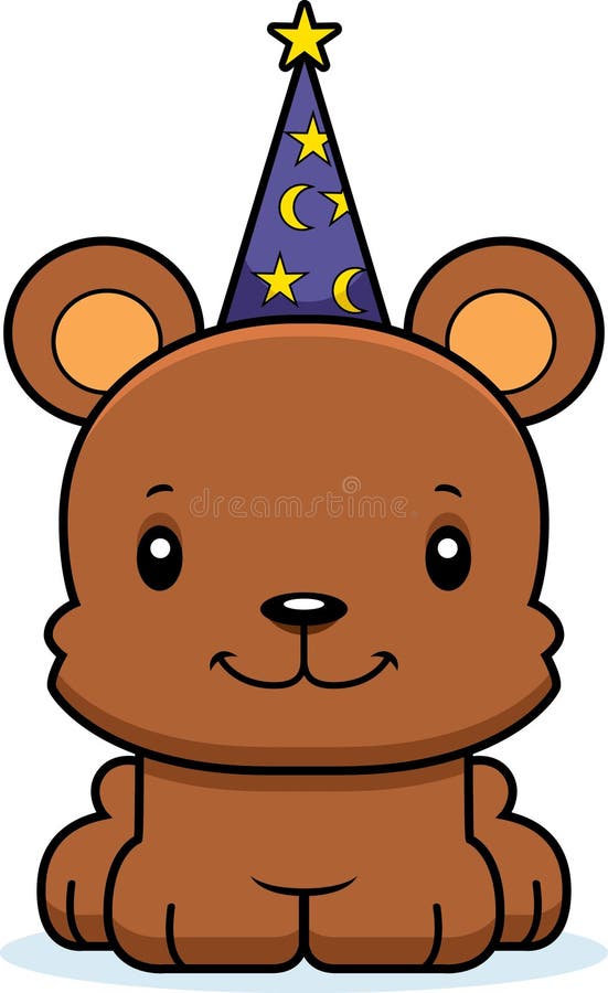 Cartoon Smiling Wizard Bear Stock Vector - Illustration of vector ...