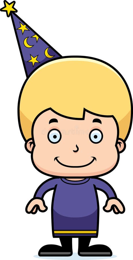 Cartoon Smiling Wizard Boy stock vector. Illustration of smiling - 55480118