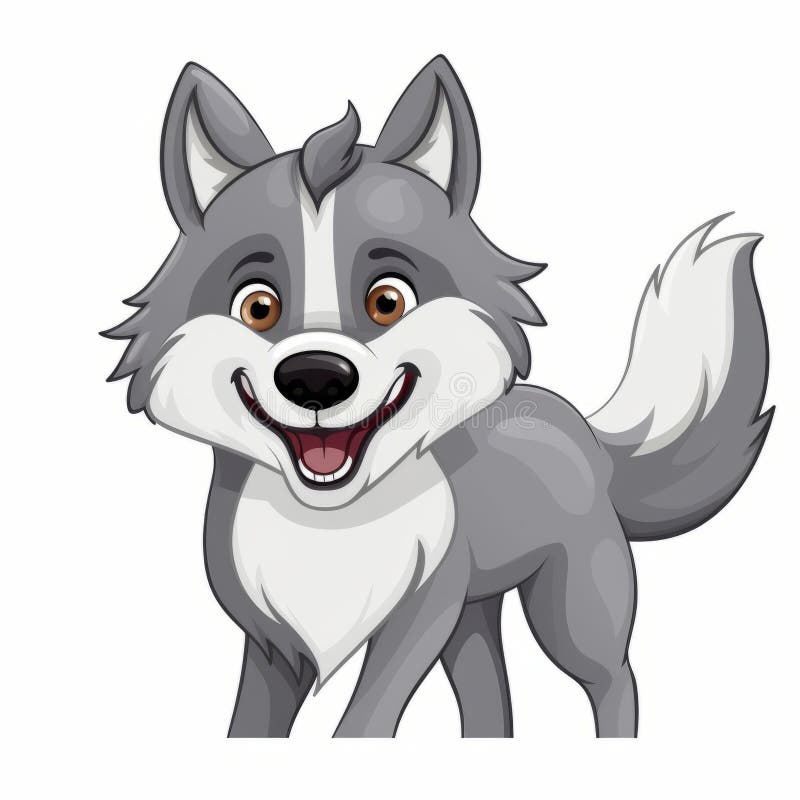 Cartoon Wolf Sitting on White Background, Vector Illustration Stock ... Cartoon Wolf Sitting on White Background, Vector Illustration Stock ...