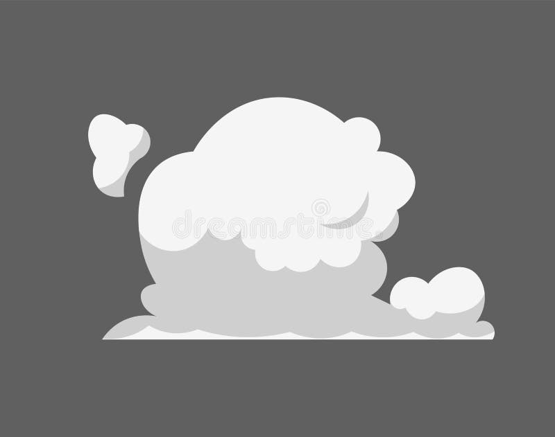 Cartoon Smoke Cloud. Comic Stem Effect. Vector Fog Silhouette Set Stock ...