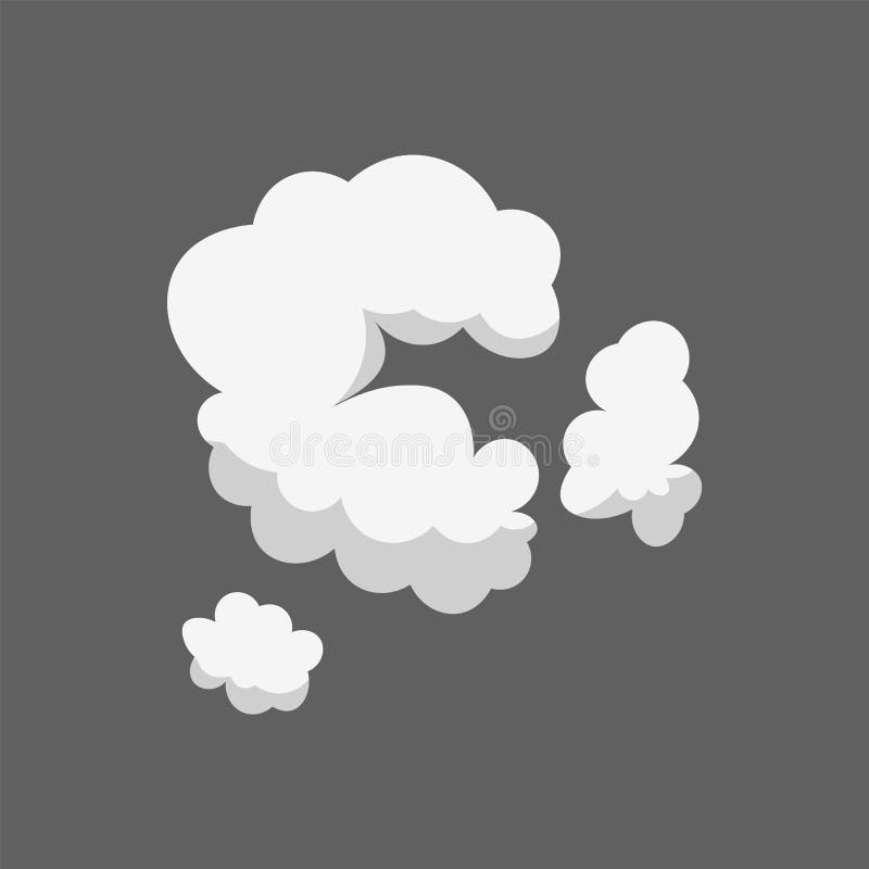 Cartoon Smoke Cloud. Comic Stem Effect. Vector Fog Silhouette Set Stock ...
