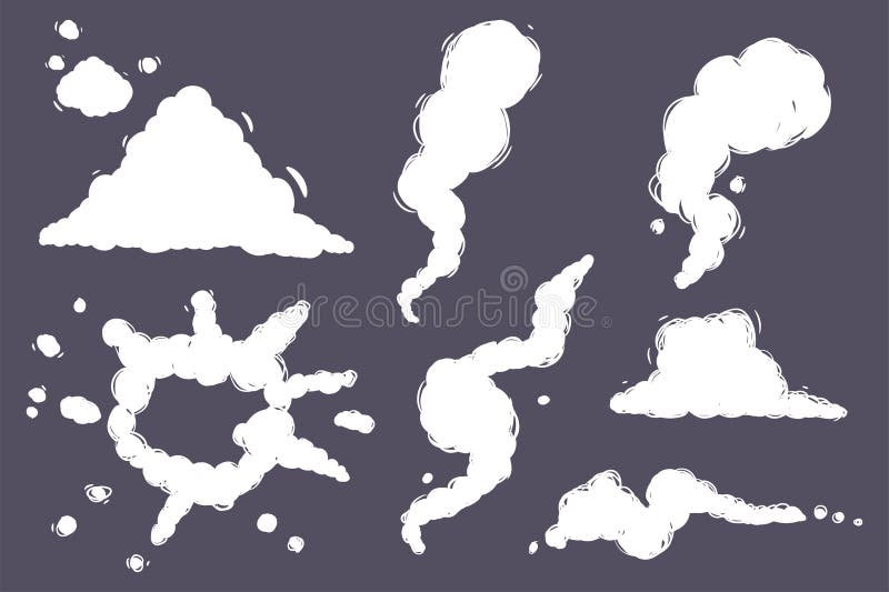 Cartoon smoke vector set stock vector. Illustration of effect - 342795599