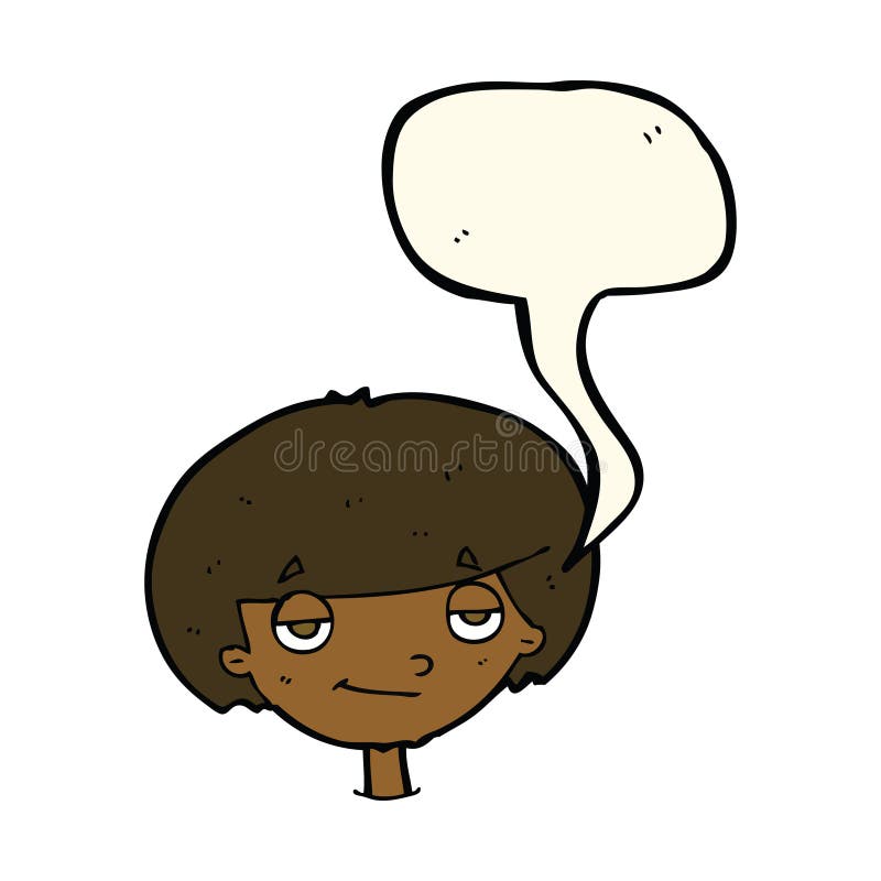 Cartoon Smug Looking Boy with Speech Bubble Stock Illustration ...