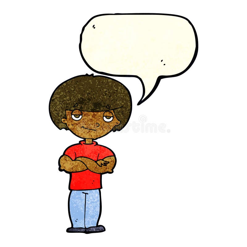 Cartoon Smug Looking Man with Speech Bubble Stock Illustration ...