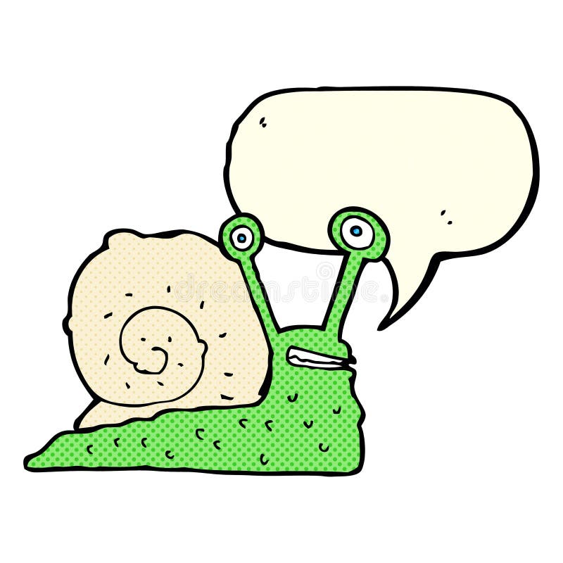Cartoon Snail with Speech Bubble Stock Illustration - Illustration of ...