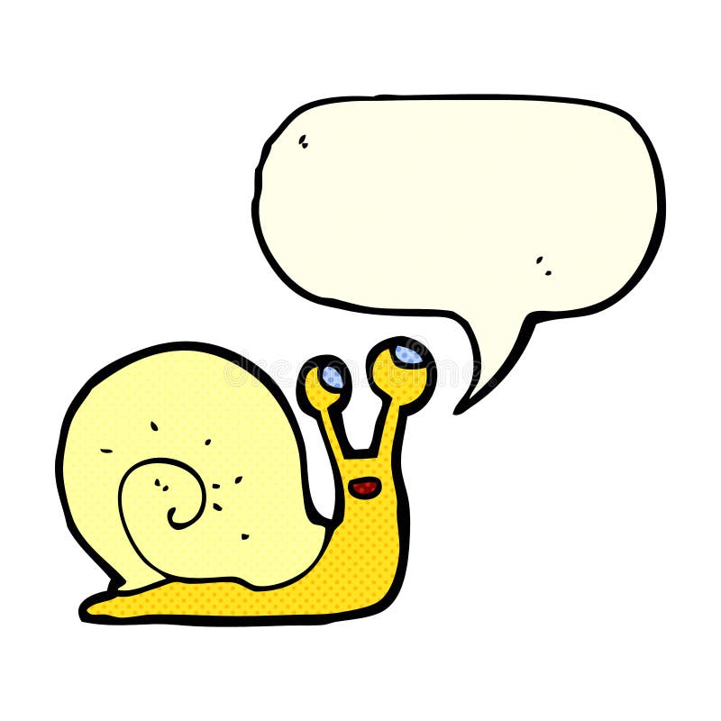 Cartoon Snail with Speech Bubble Stock Illustration - Illustration of ...