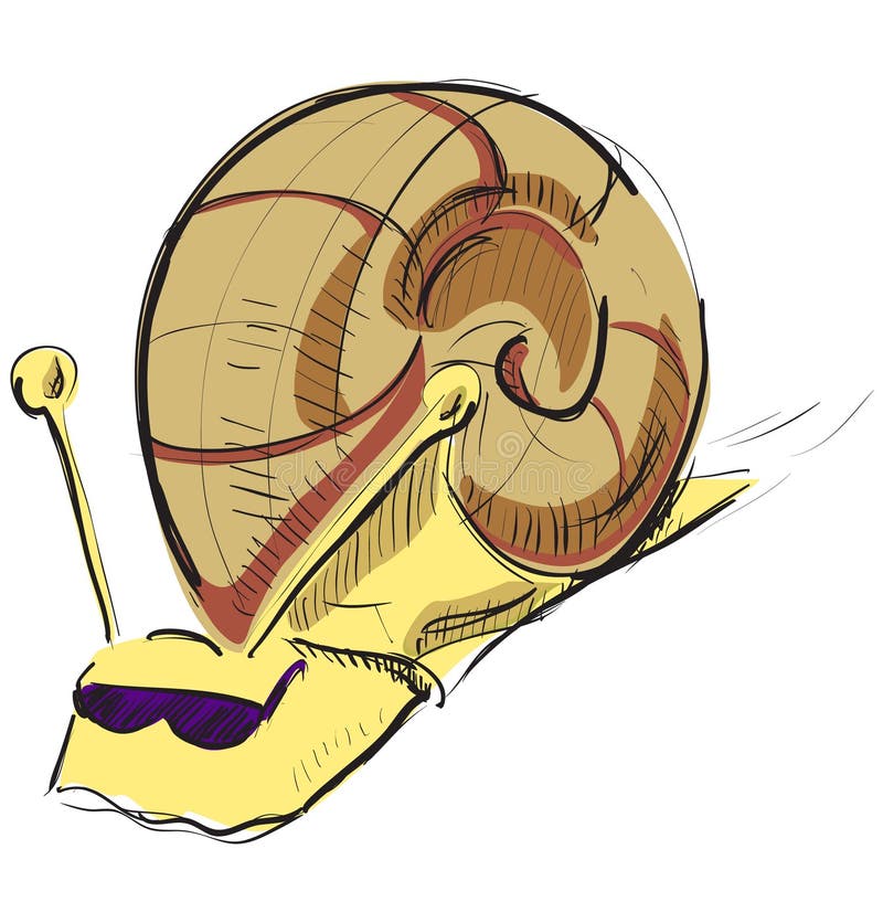 Cartoon Snail in Sunglasses Stock Illustration - Illustration of snail ...