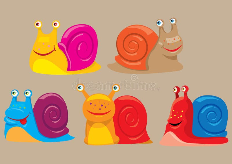 Cartoon Color Snails Stock Illustrations – 537 Cartoon Color Snails ...