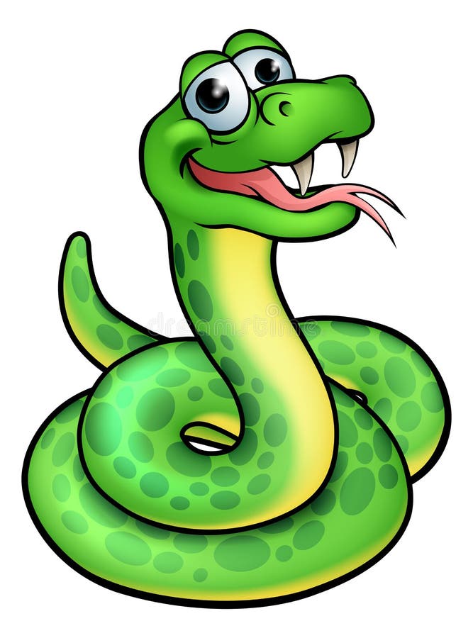 Cartoon Snake Character stock vector. Illustration of mascot - 78818897