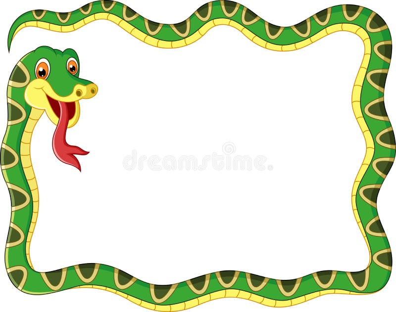 Cartoon snake frame stock vector. Illustration of adorable - 54299249