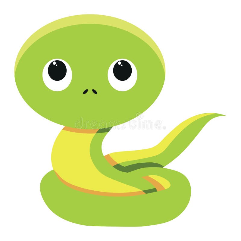 Vector Cartoon Snake Isolated on White Background Stock Illustration ...