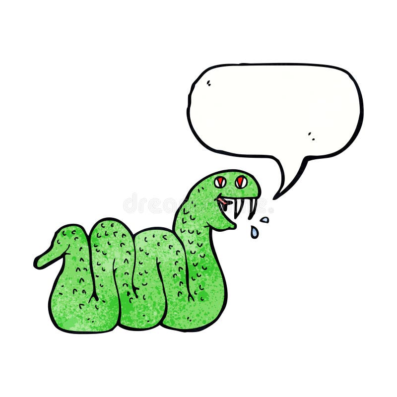Cartoon Snake with Speech Bubble Stock Illustration - Illustration of ...