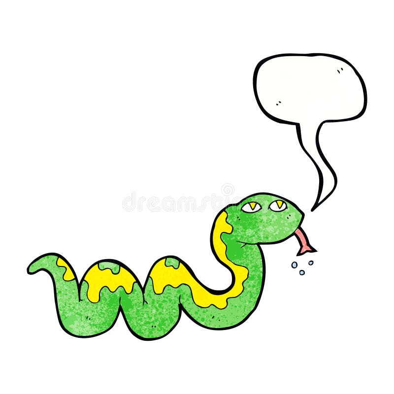 Cartoon Snake with Speech Bubble Stock Illustration - Illustration of ...