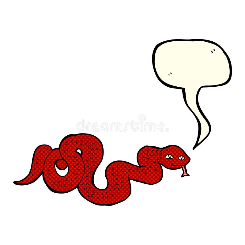 Cartoon Snake with Speech Bubble Stock Illustration - Illustration of ...