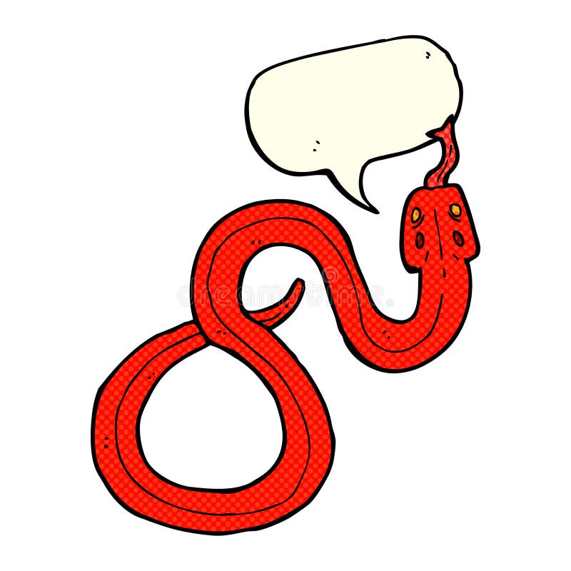 Cartoon Snake with Speech Bubble Stock Illustration - Illustration of ...