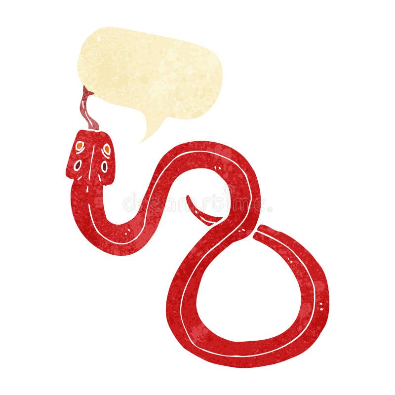 Cartoon Snake with Speech Bubble Stock Illustration - Illustration of ...