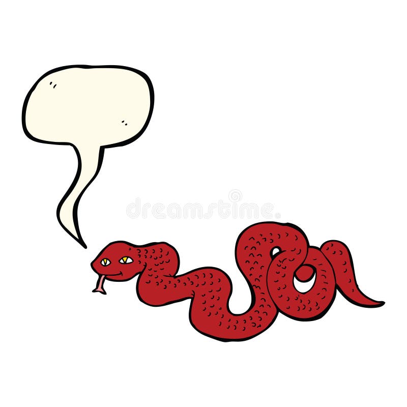 Cartoon Snake with Speech Bubble Stock Illustration - Illustration of ...