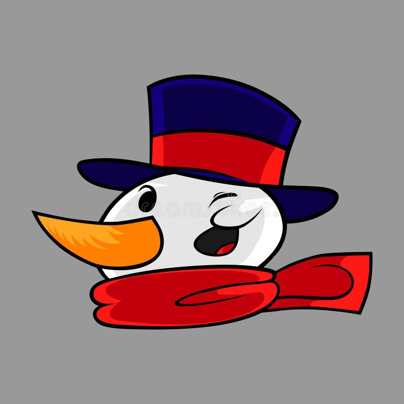 Snowman Winking Emotion Avatar. Happy Emoji Face Stock Vector ...