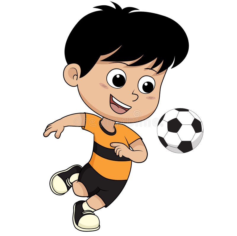 Cartoon soccer kid. stock vector. Illustration of uniform - 89092465