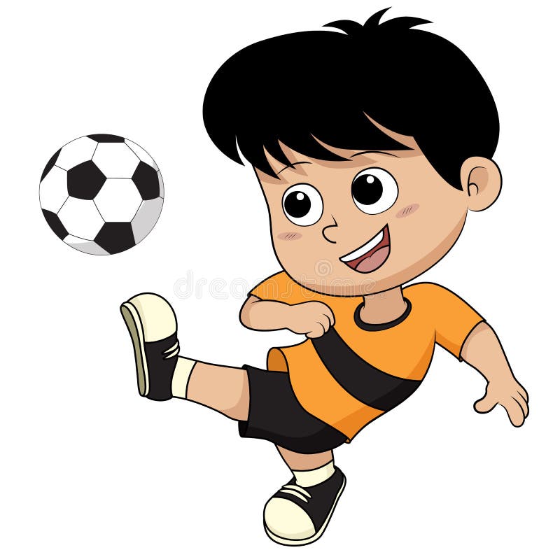 Cartoon soccer kid. stock vector. Illustration of white - 89092583