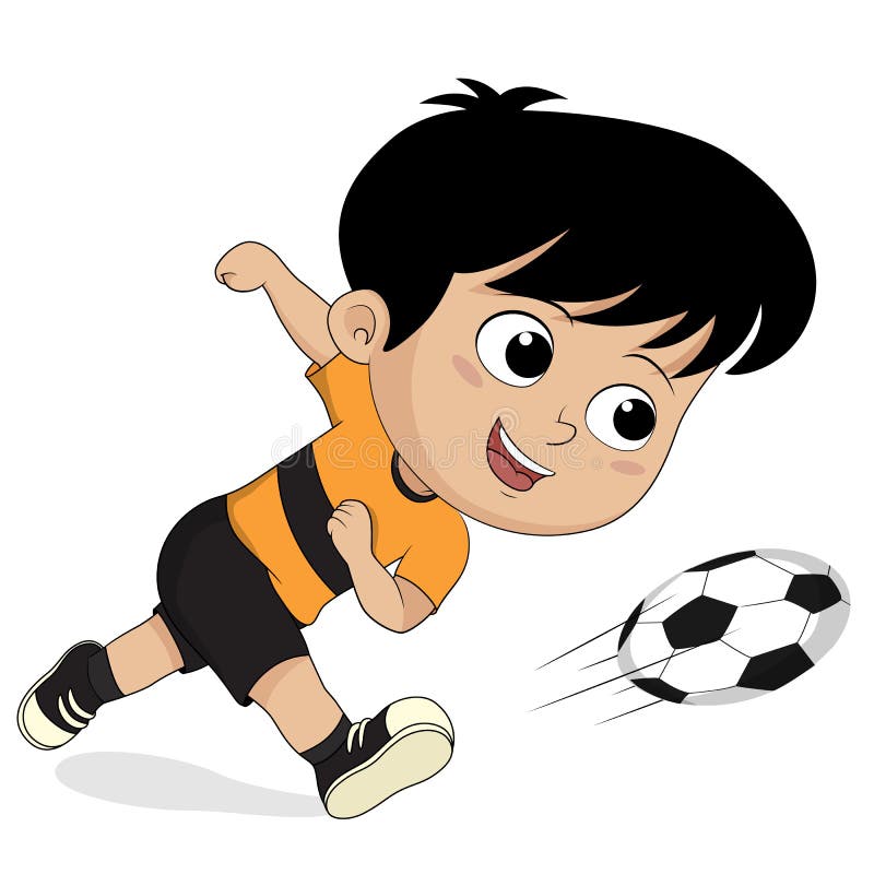 Cartoon Soccer Kids. Two Friendly Kid Stock Vector - Illustration of ...