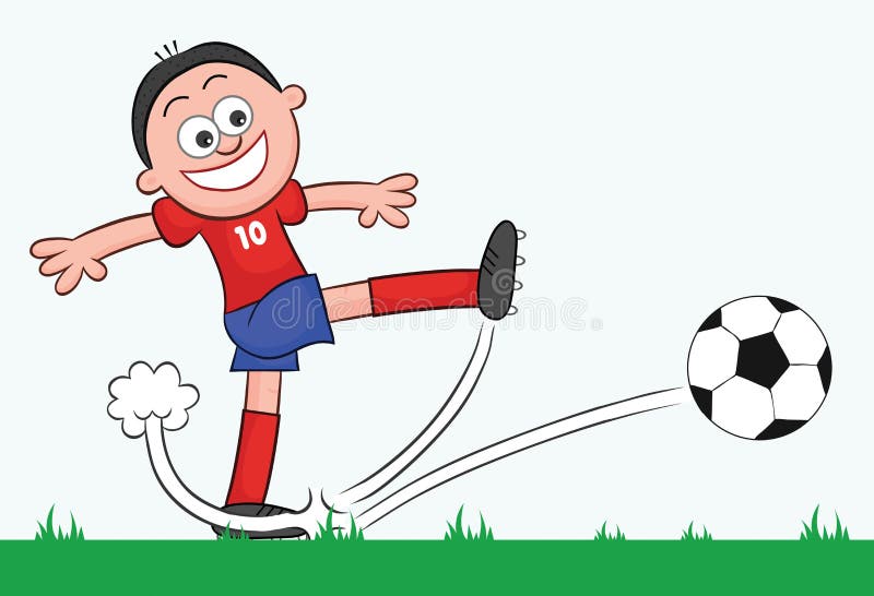 Cartoon Soccer Player Kick stock vector. Illustration of isolated ...