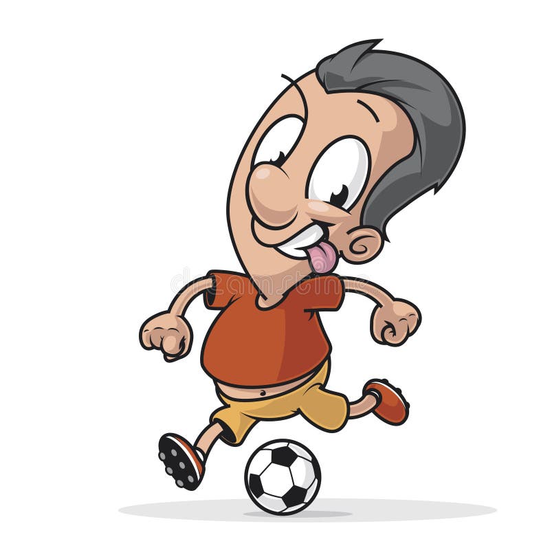 Cartoon Soccer Player Shooting the Ball Stock Vector - Illustration of ...