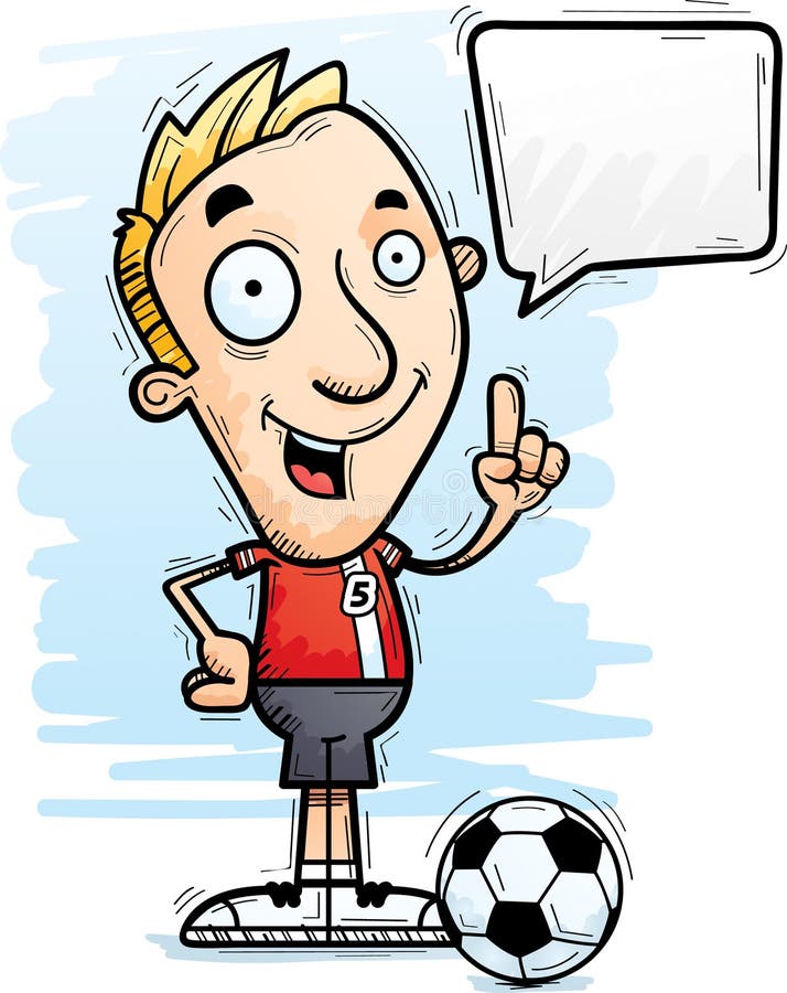 Talking Soccer Ball Cartoon Mascot Character Pointing To a Sign with ...
