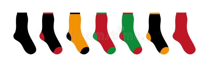 Cartoon Socks. Bundle of Socks with Textures and Patterns, Image Winter ...