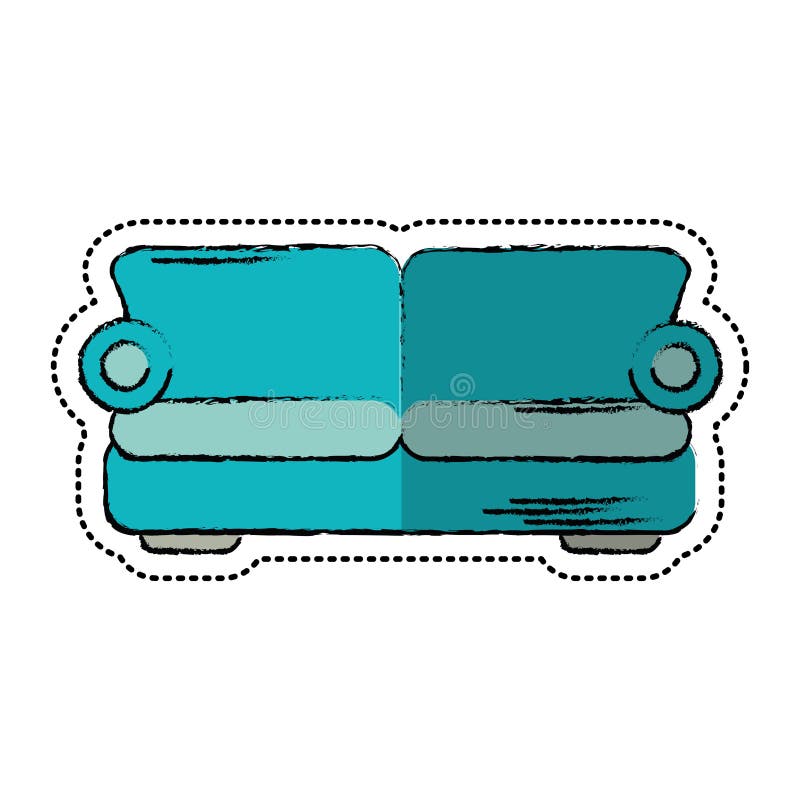 Cartoon Sofa Comfor Furniture Design Stock Vector - Illustration of ...