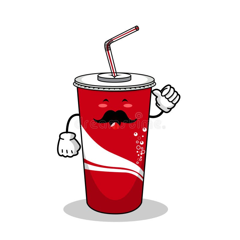Cartoon Soft Drink Cola Mascot, Vector Illustration of a Cute Soft ...