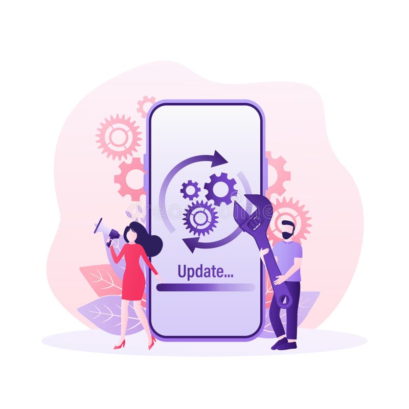 Cartoon Software Update People for Mobile App Design. Isometric Vector ... Cartoon Software Update People for Mobile App Design. Isometric Vector ...