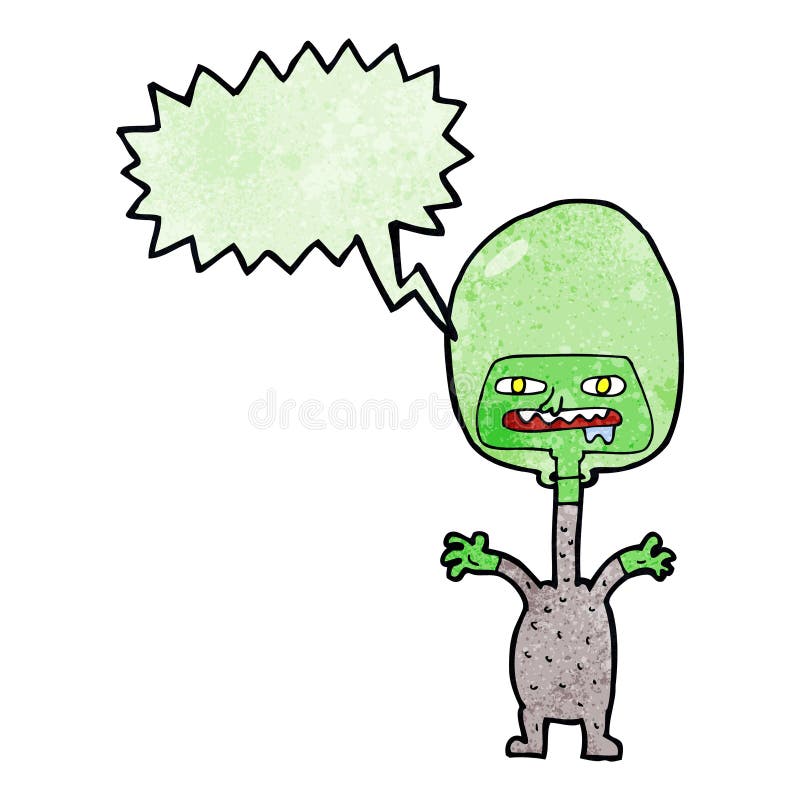 Cartoon Space Alien with Speech Bubble Stock Illustration ...