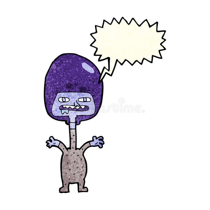 Cartoon Space Alien with Speech Bubble Stock Illustration ...