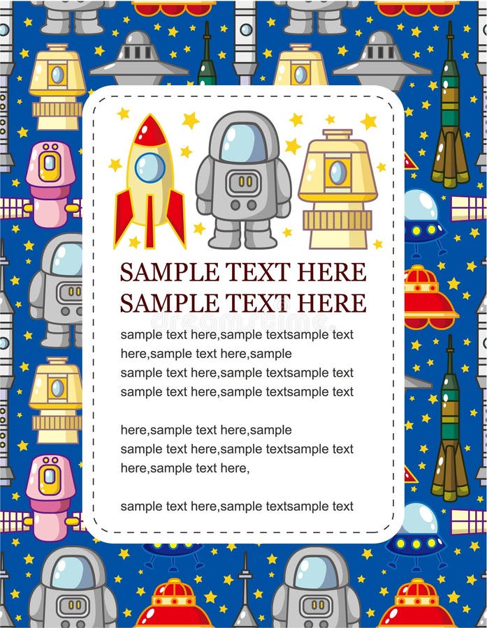 Cartoon space card stock vector. Illustration of adorable - 18732879