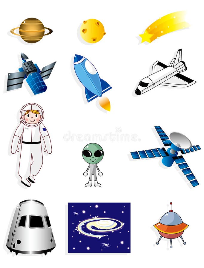 Cartoon space icon stock vector. Illustration of astronomy - 17635306
