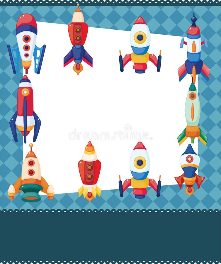 Cartoon spaceship card stock vector. Illustration of cartoon - 22256320