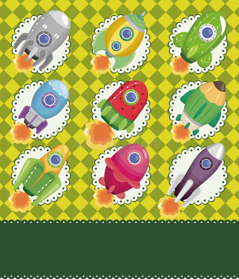 Cartoon spaceship card stock vector. Illustration of card - 22441557