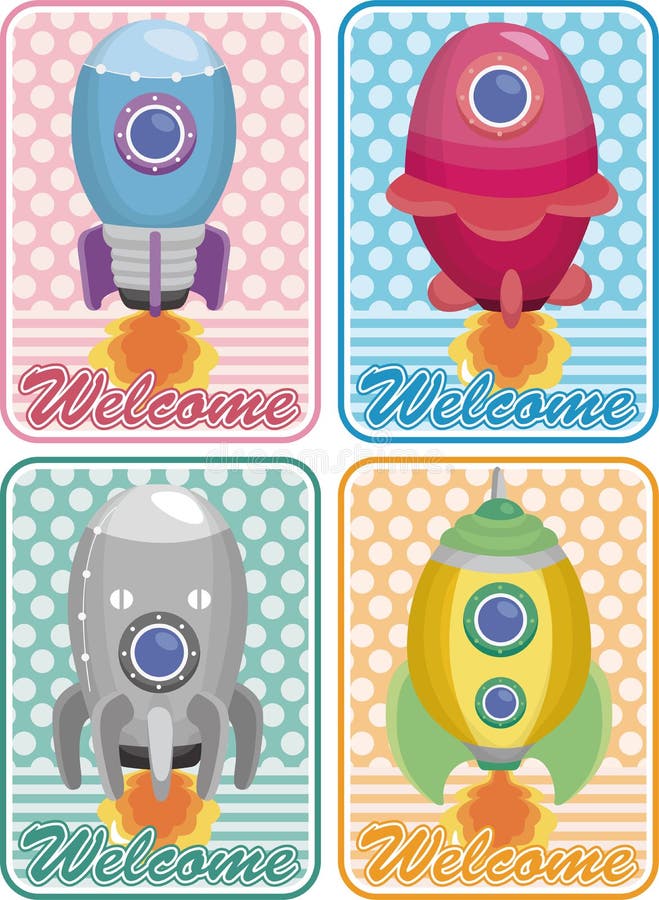 Cartoon spaceship card stock vector. Illustration of cartoon - 22441567